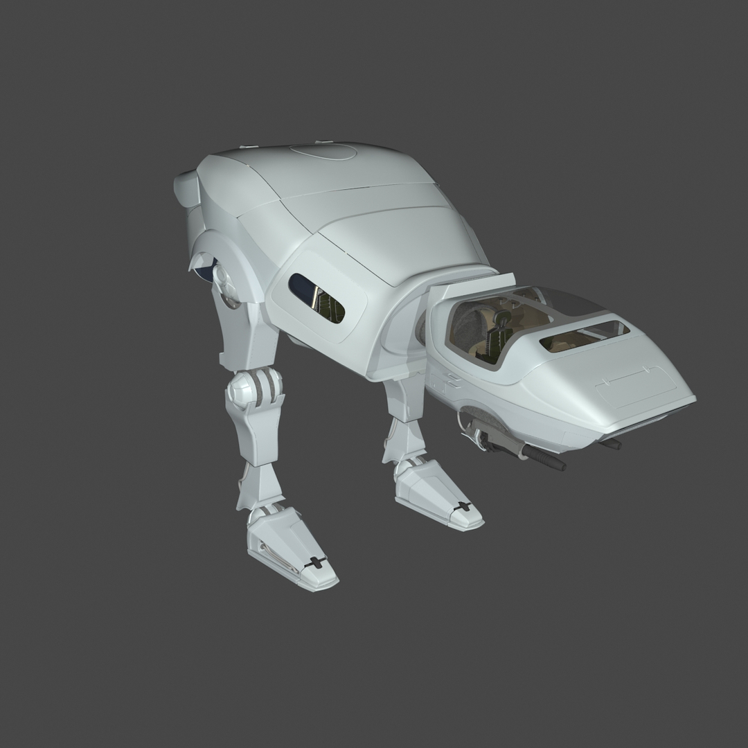 sci-fi combat walker 3d model