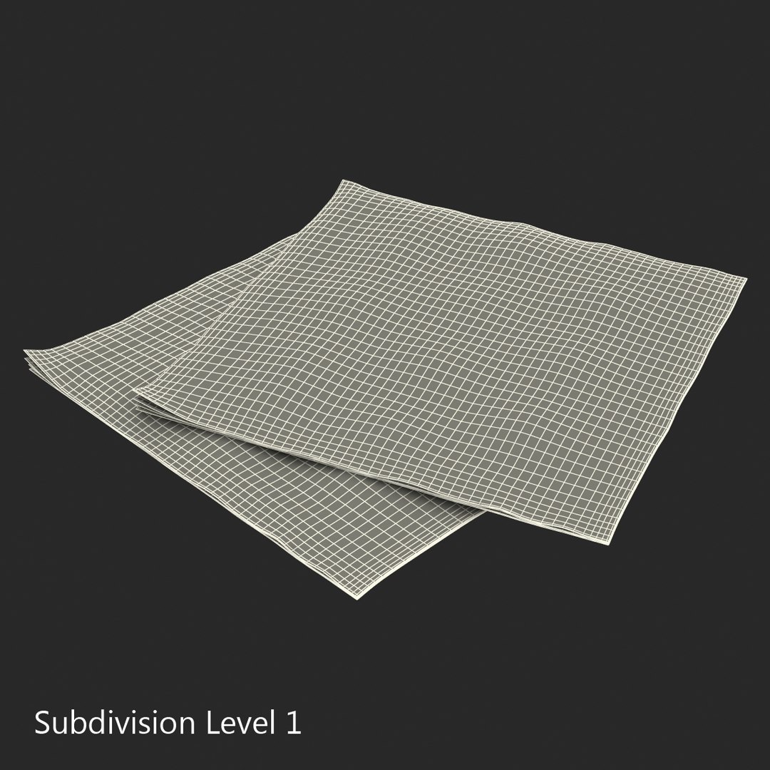 3d Paper Napkin Blue Model