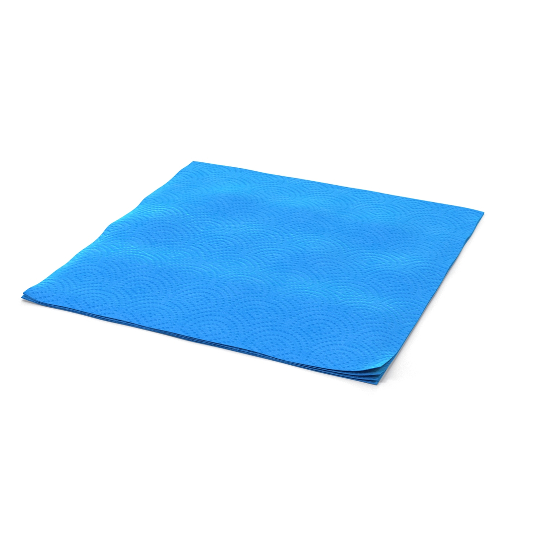 3d Paper Napkin Blue Model