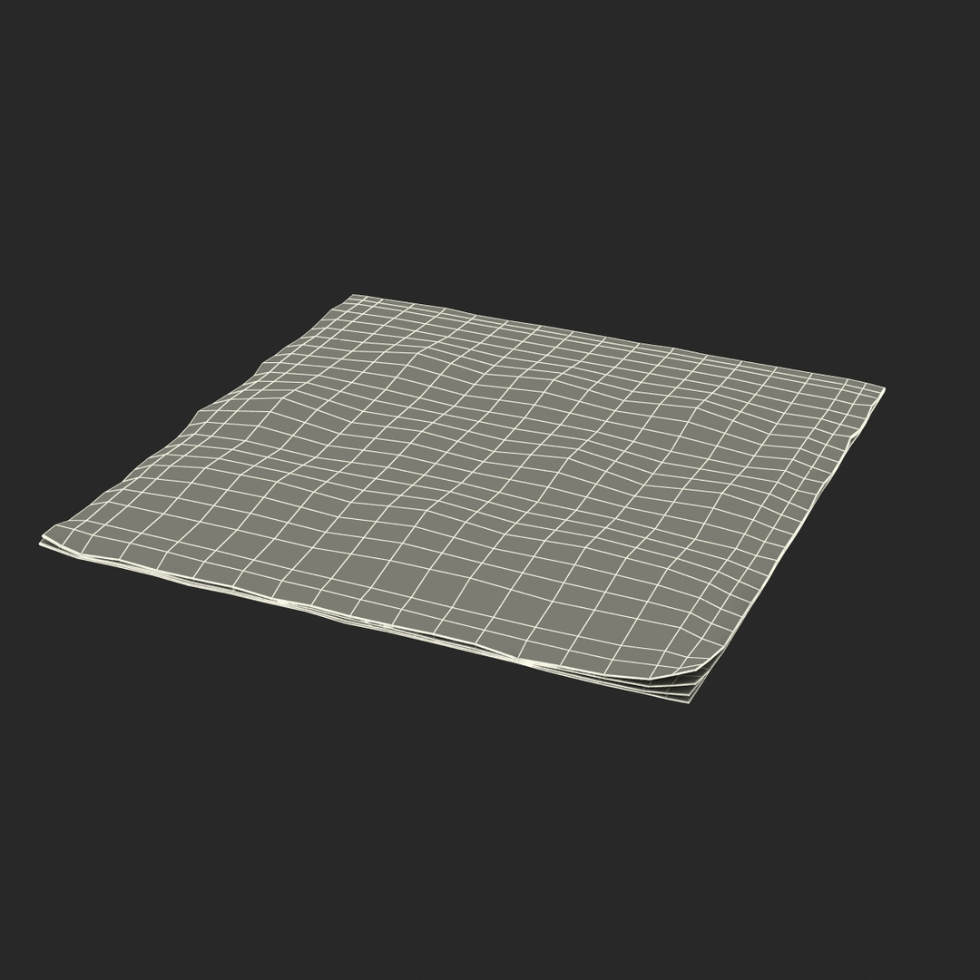 3d Paper Napkin Blue Model