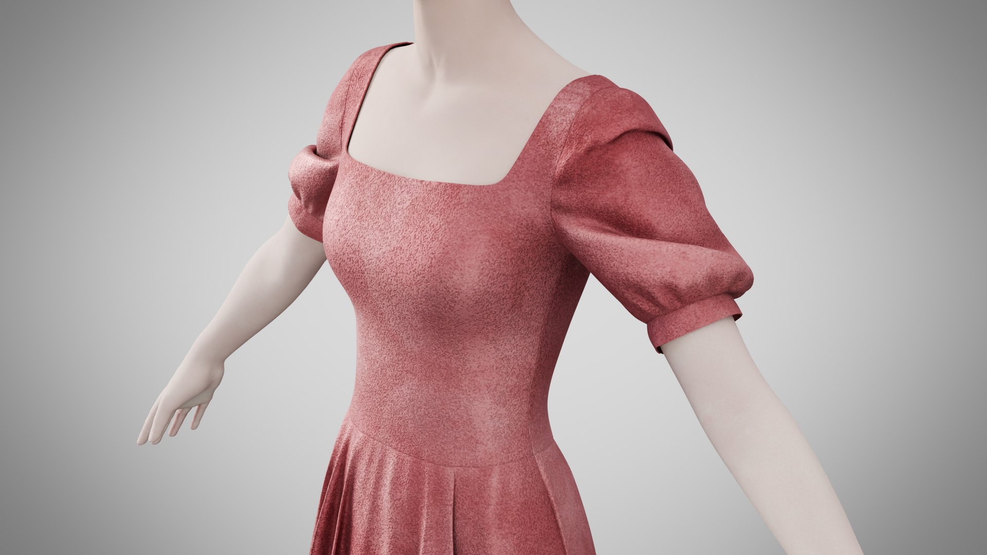 3D Model Dress 27 Velvet Rose Whisper - TurboSquid 2483336