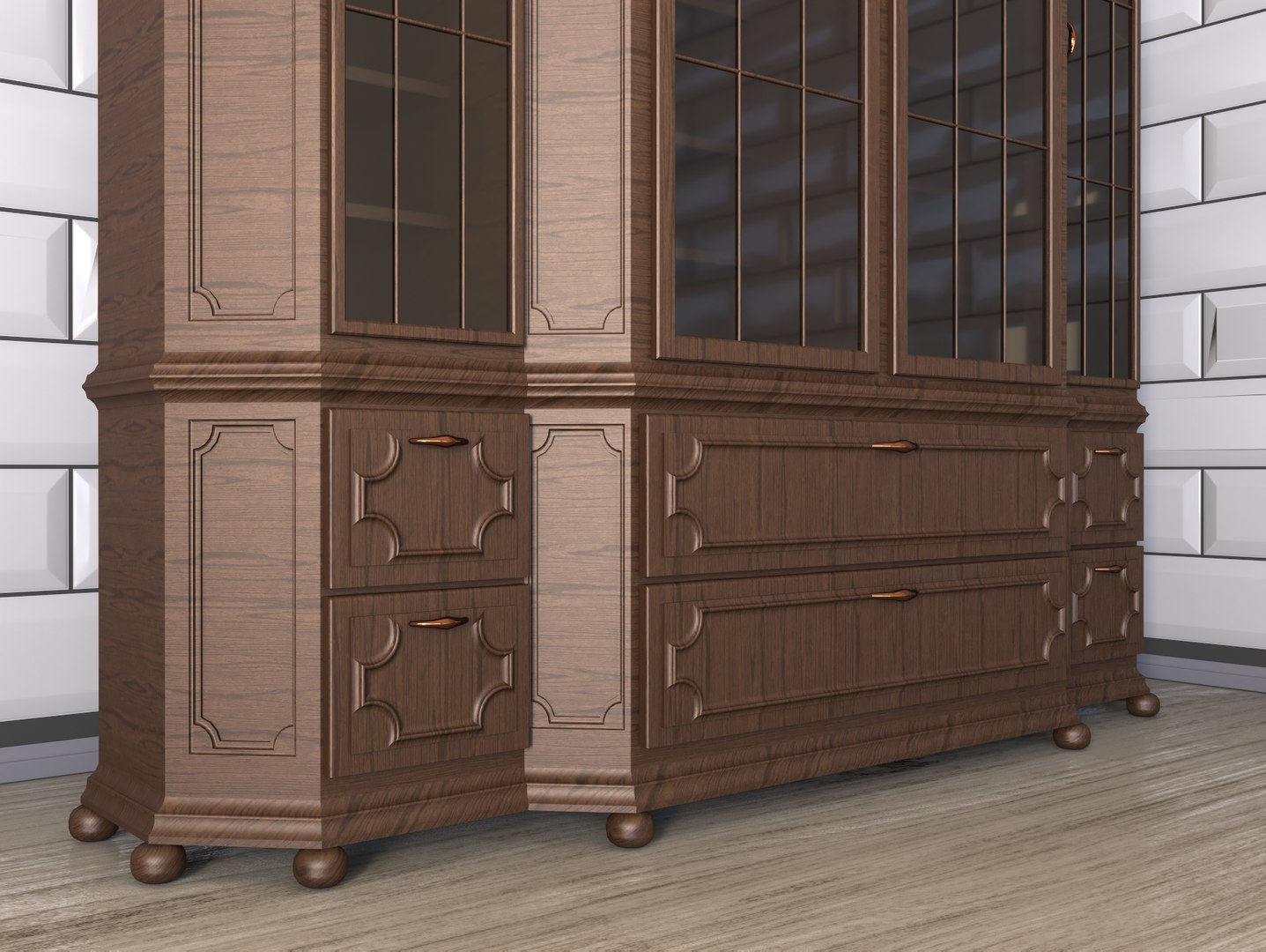 Old Antique Wardrobe Bookcase Model - TurboSquid 1695850