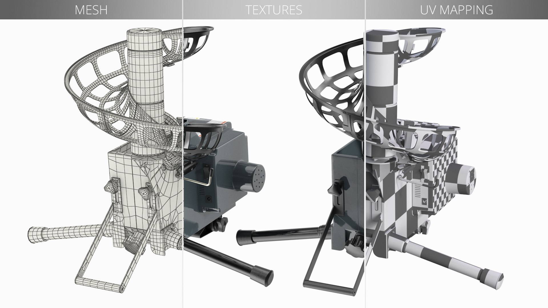 3D Model Baseball Catapult Pitch Trainer Grey - TurboSquid 2441861