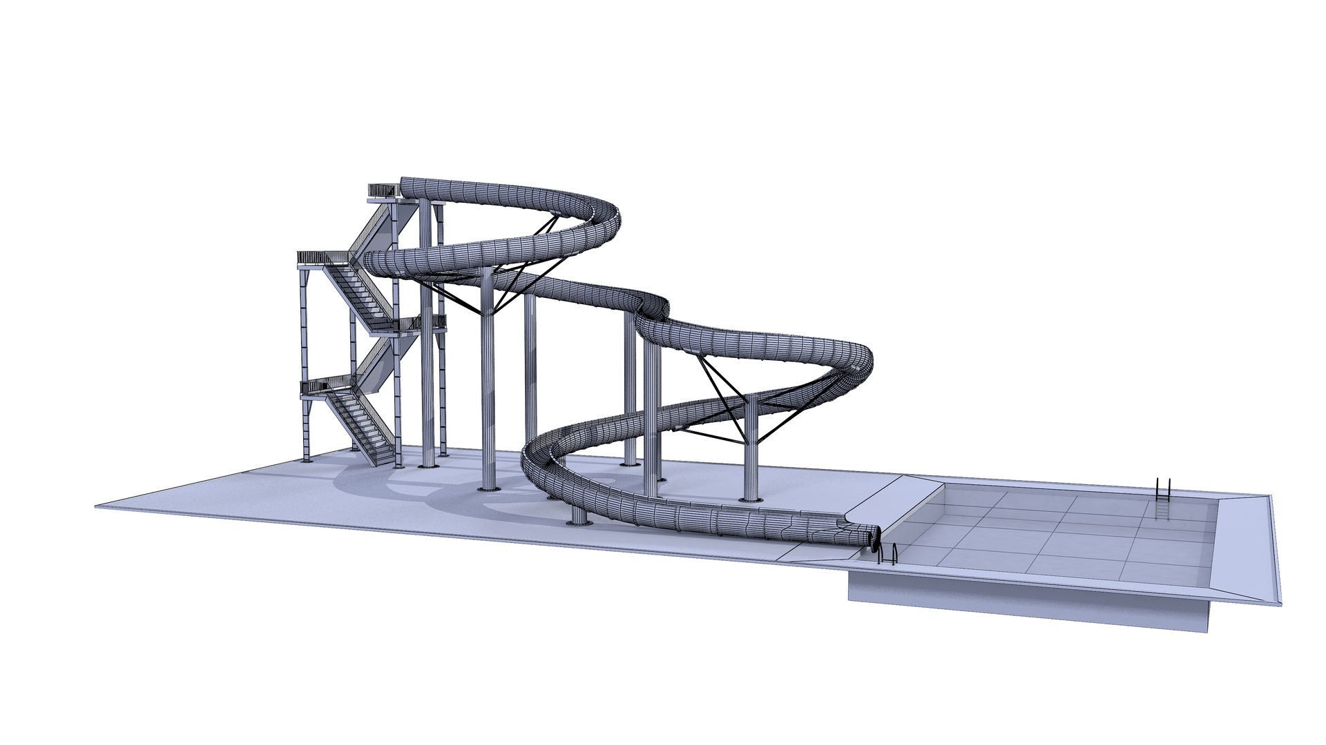Water Slide 3D Model - TurboSquid 1662446