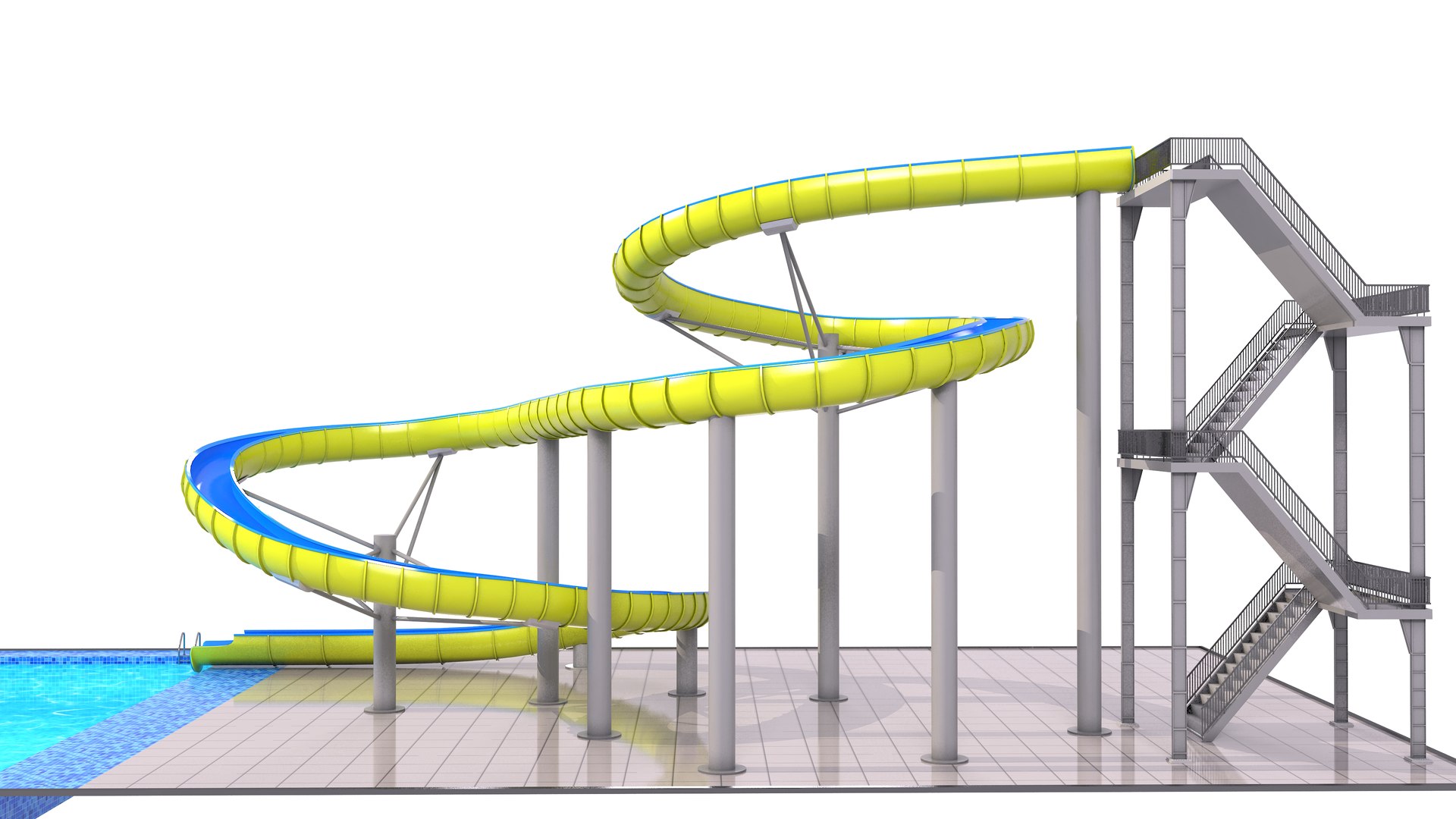 Water Slide 3D Model - TurboSquid 1662446
