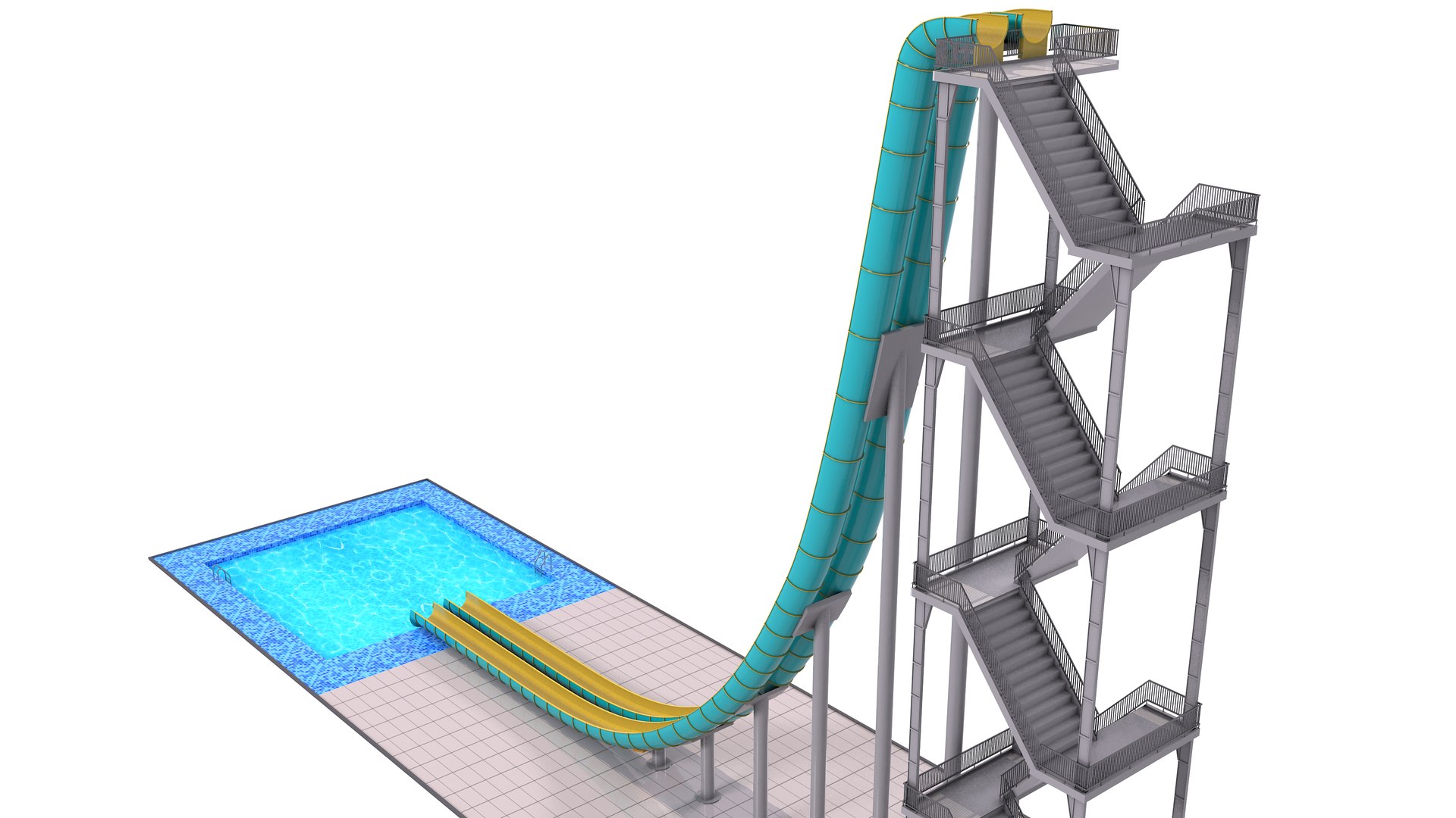 Water slide 3D model - TurboSquid 1662446