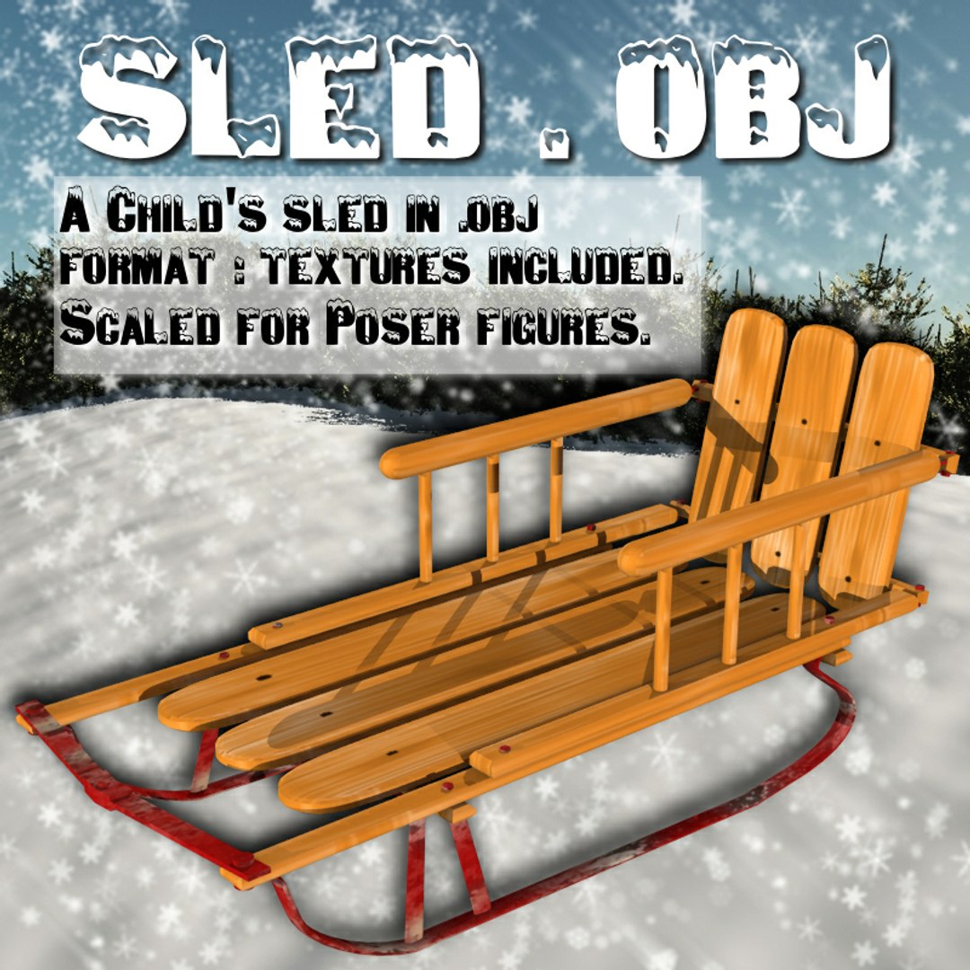 sled 3d obj