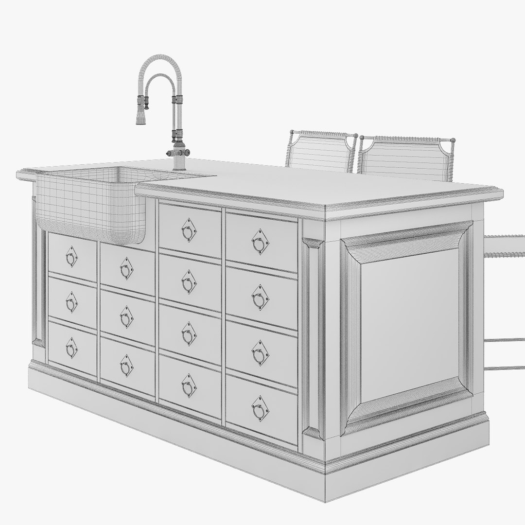 3D Model Classic Kitchen 002 - TurboSquid 2213468