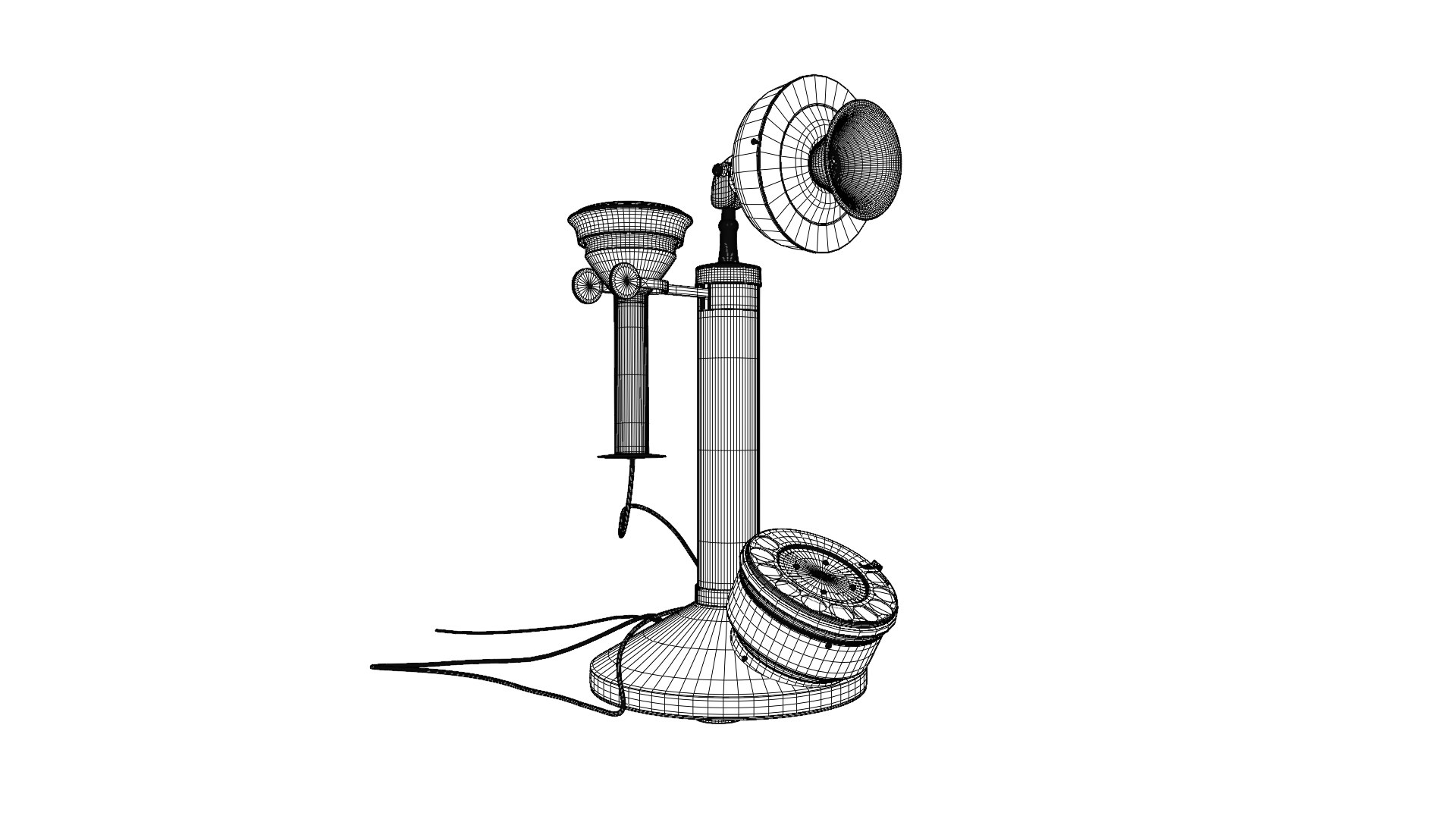 Free 3D Simple Rotary Phone Model - TurboSquid 1991704