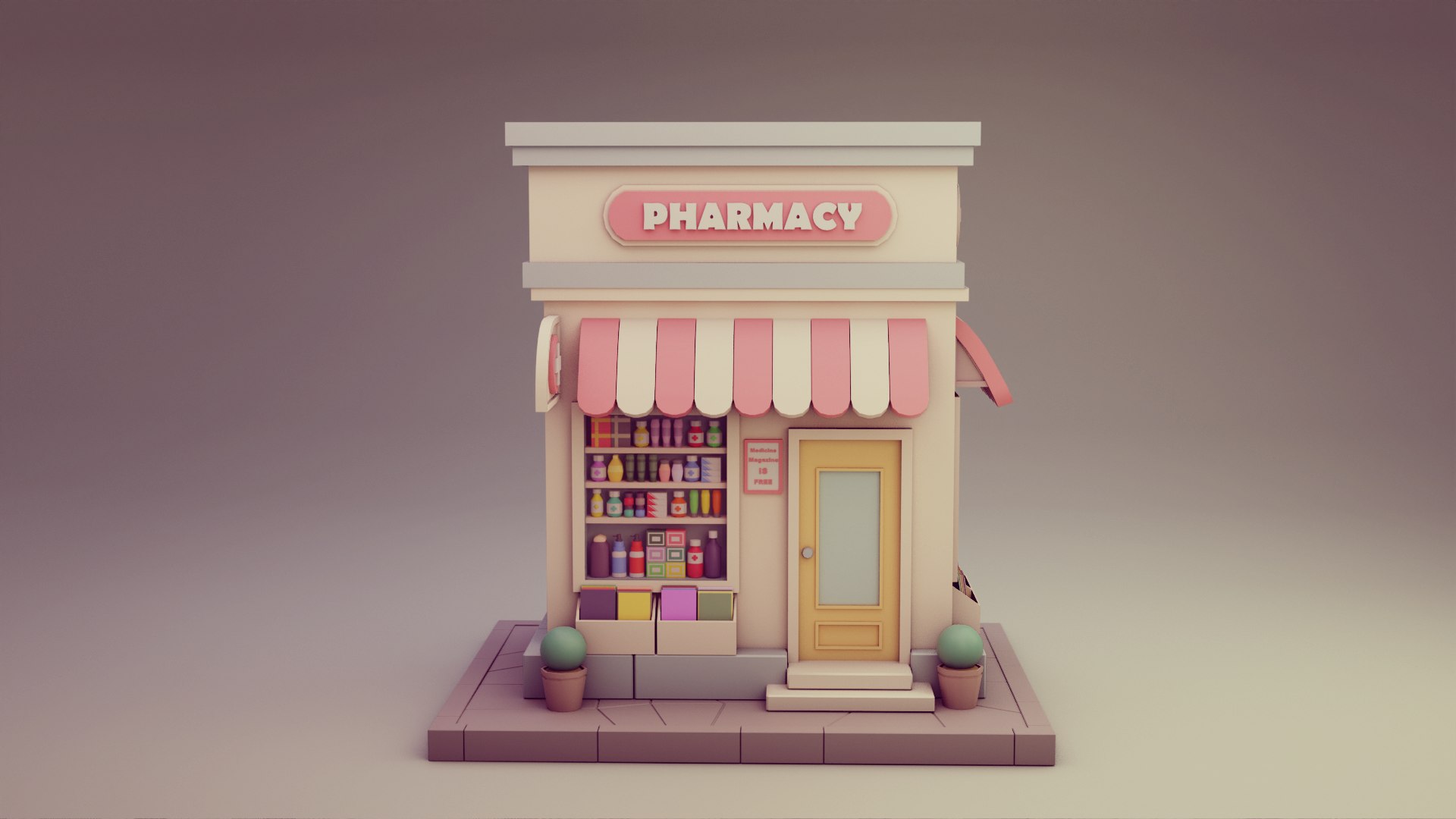 3D cartoon pharmacy 01 model - TurboSquid 2158881