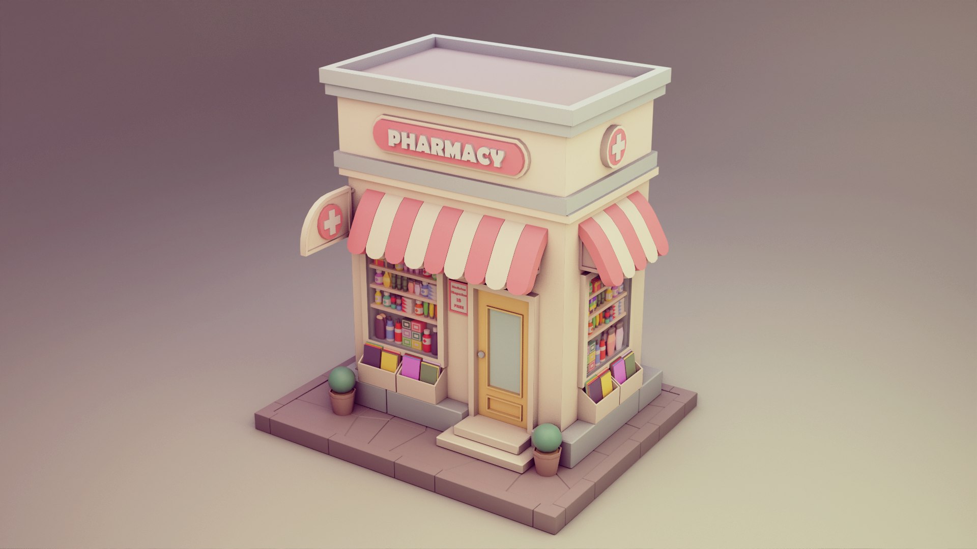 3D cartoon pharmacy 01 model - TurboSquid 2158881