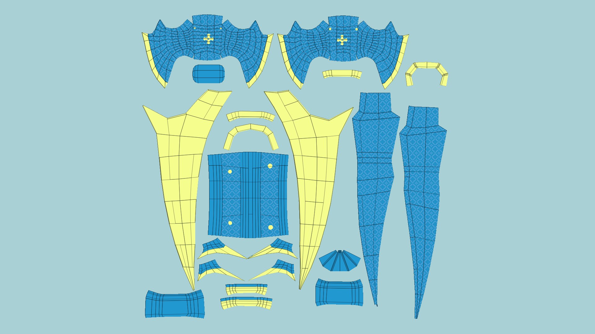 Medieval Dagger 10 Cartoon Blue - Fantasy Character Weapon 3D Model ...