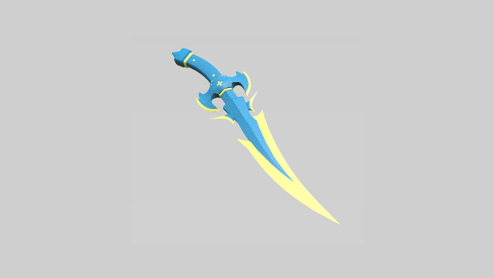 Medieval Dagger 10 Cartoon Blue - Fantasy Character Weapon 3D Model ...