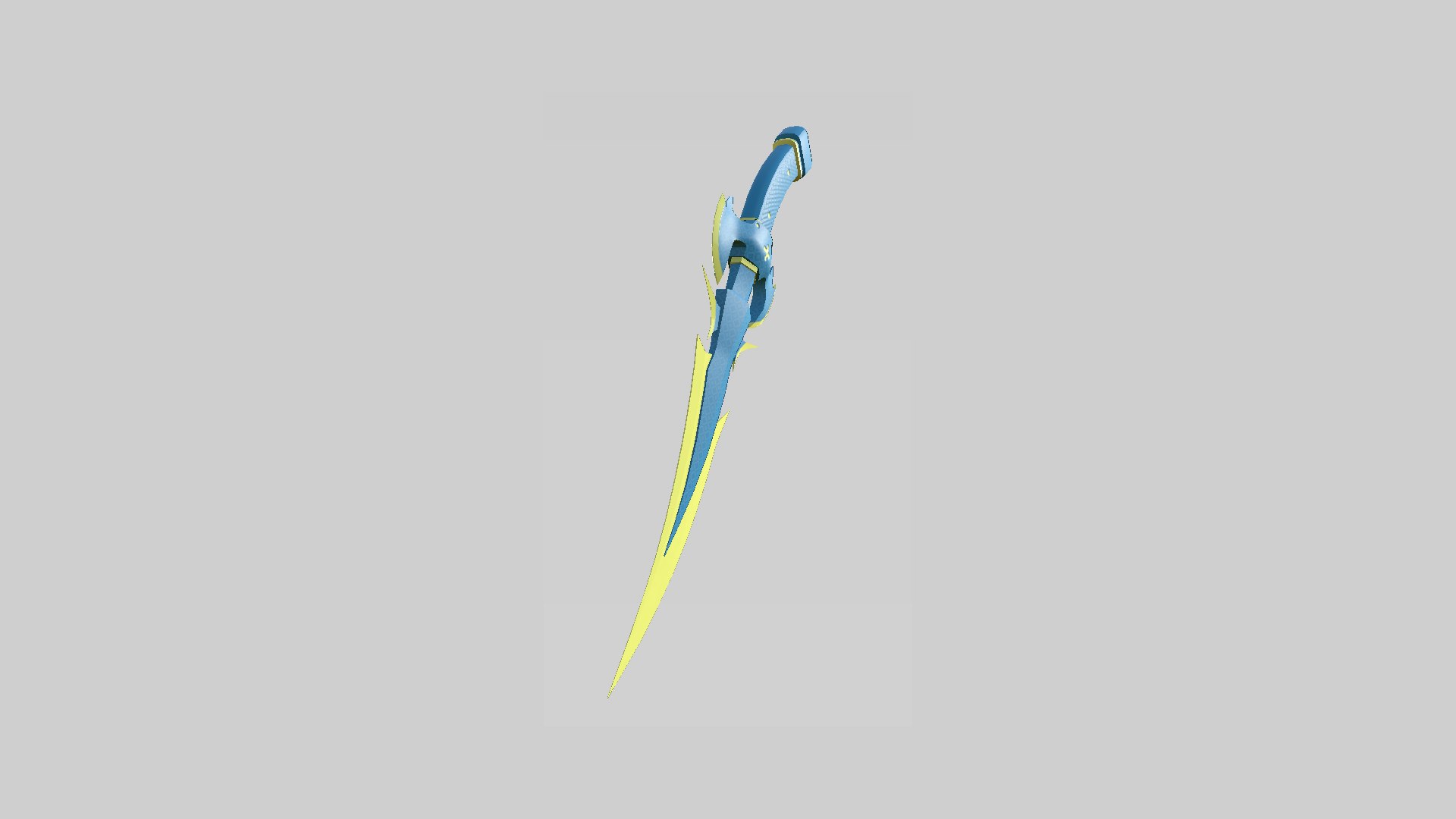 Medieval Dagger 10 Cartoon Blue - Fantasy Character Weapon 3D Model ...