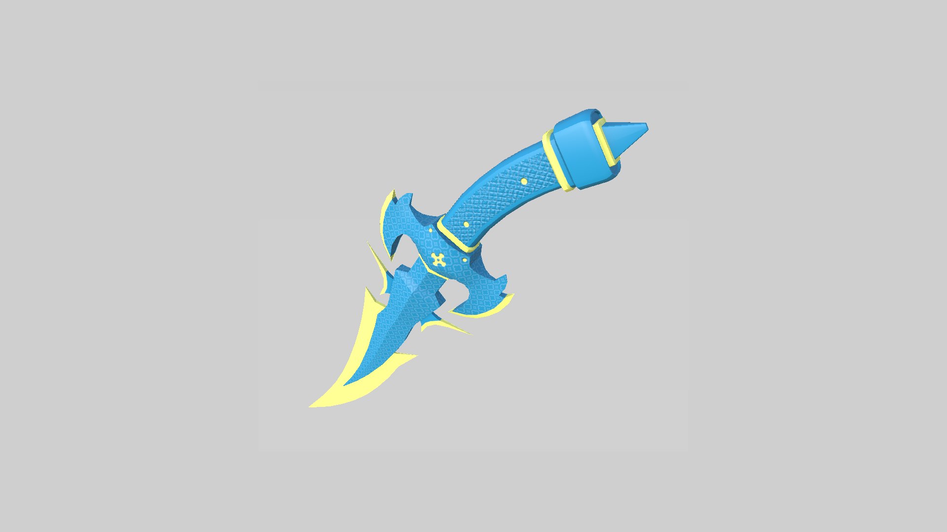 Medieval Dagger 10 Cartoon Blue - Fantasy Character Weapon 3D Model ...
