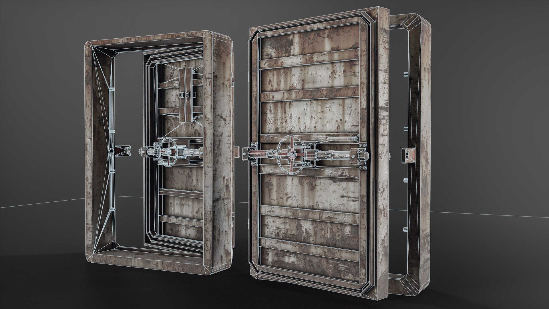 Bunker Door Pbr Lowpoly Bunker Gate 03 Low-poly 3D Model - TurboSquid 2147755