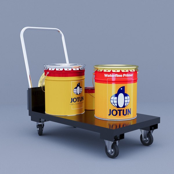 modelo 3d Trolley with Paint Bucket - TurboSquid 2106764