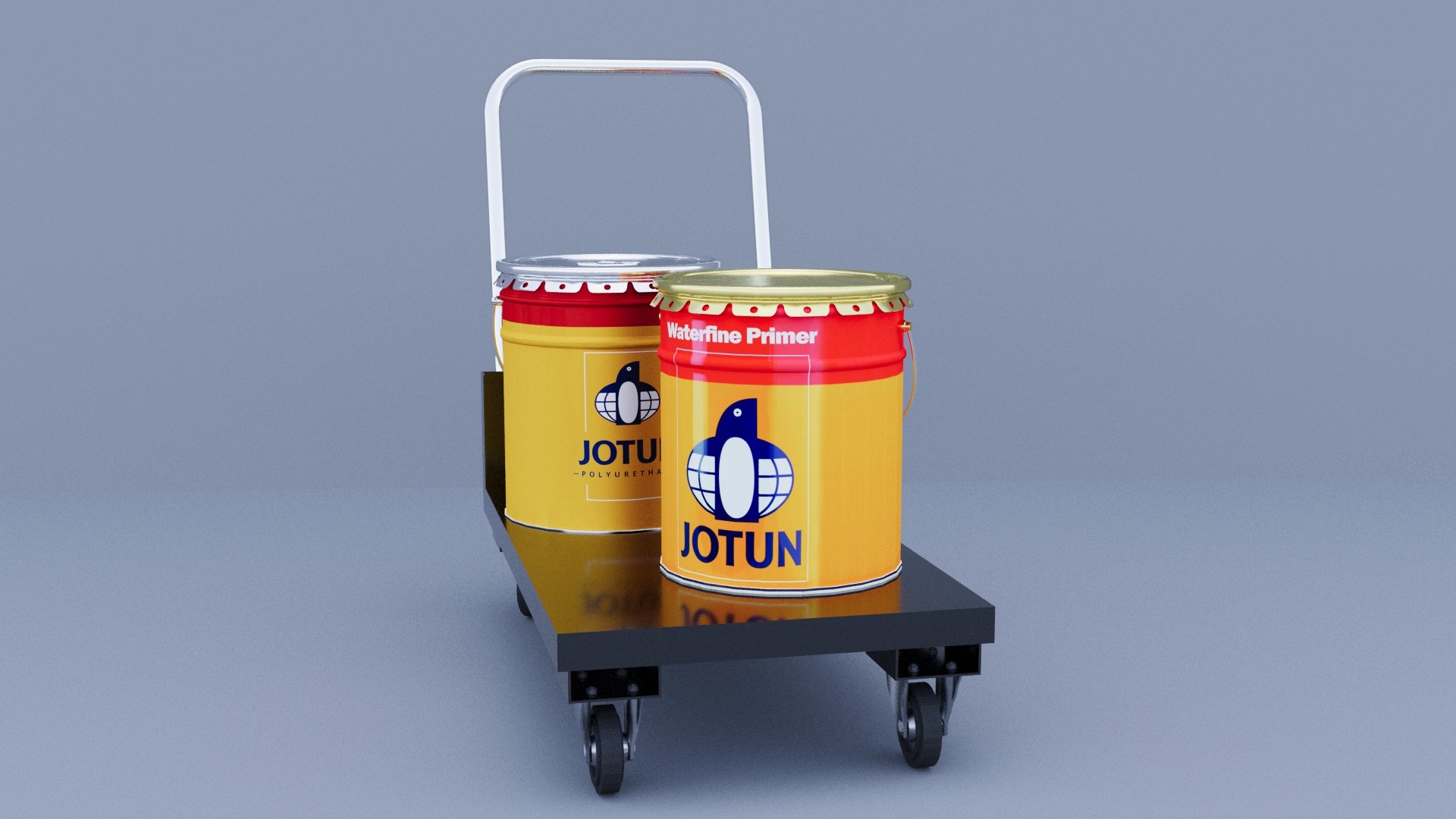 3D Trolley With Paint Bucket Model - TurboSquid 2106764