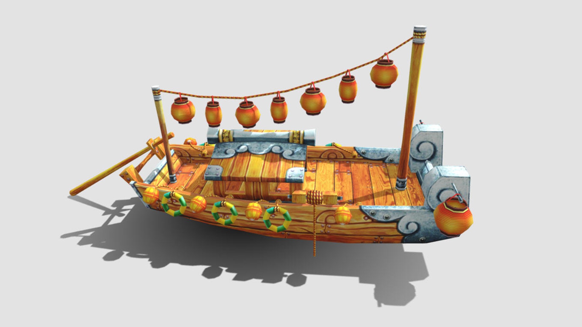 3D Chinese Anime Boat model - TurboSquid 2090020