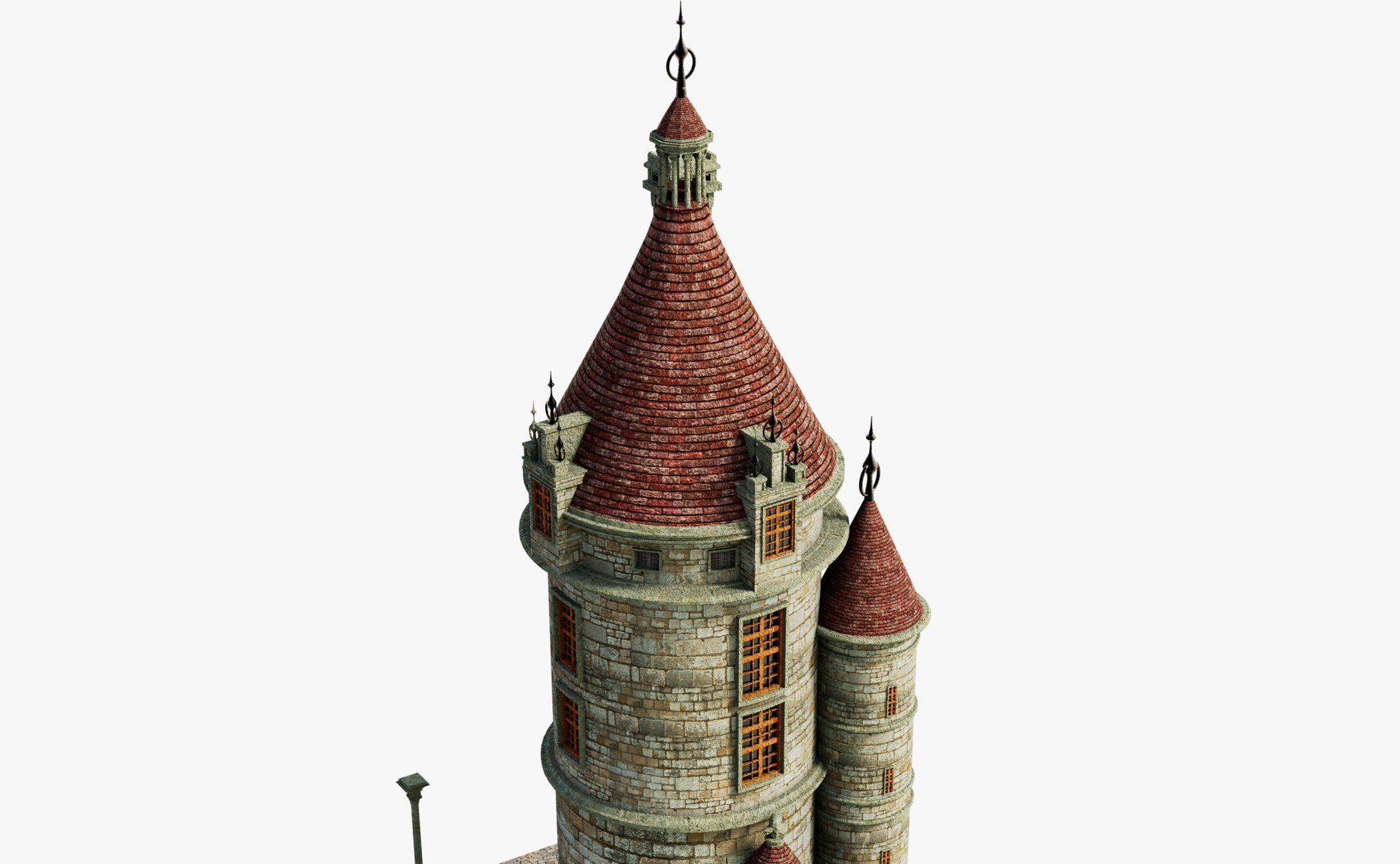 3D Fantasy Double Tower Model - TurboSquid 2131910