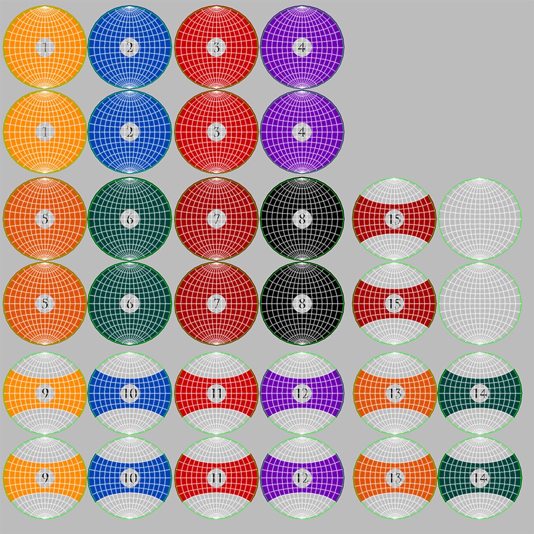 Billiard Balls 3D Model - TurboSquid 1424881