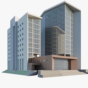 3-storey building residential 3d model