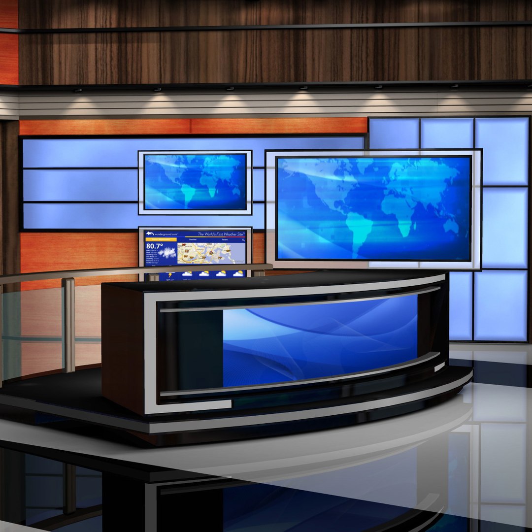 3d American News Studio Model