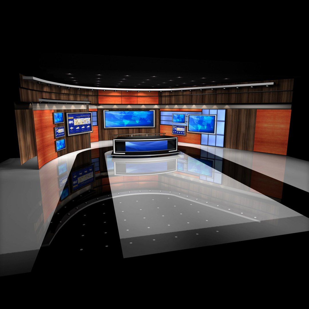 3d American News Studio Model