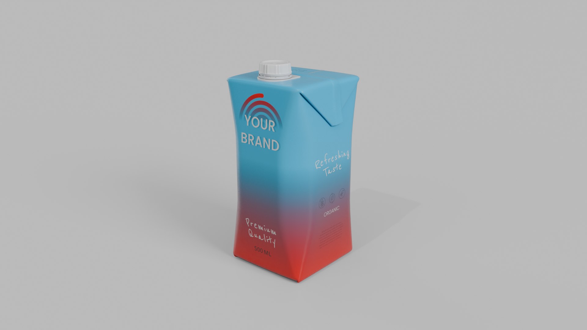 Beverage Carton 500 Ml- Customizable Prism Drink Box 3D Model ...