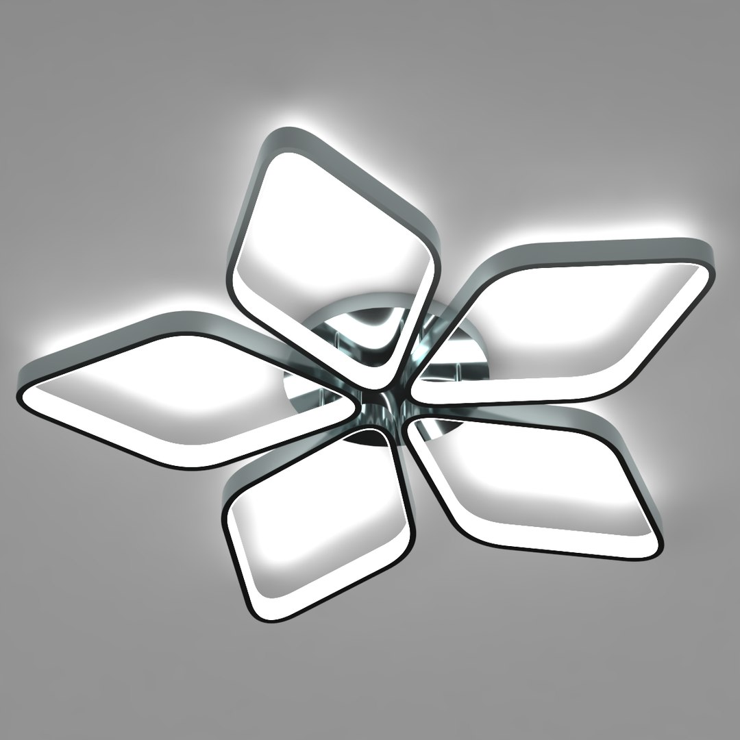 3D Ceiling Light - 5 Diamonds Lamp With LED Model - TurboSquid 2056245