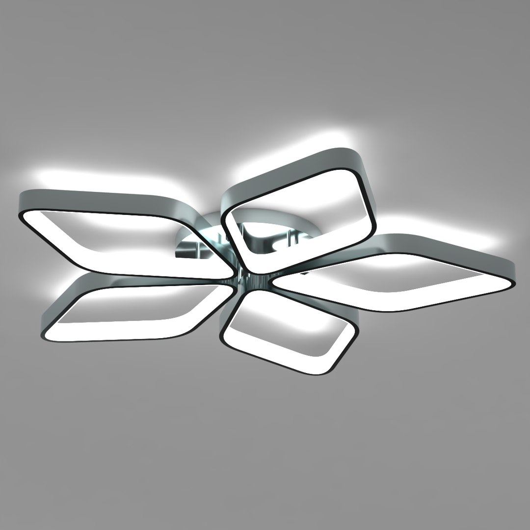 3D Ceiling Light - 5 Diamonds Lamp With LED Model - TurboSquid 2056245