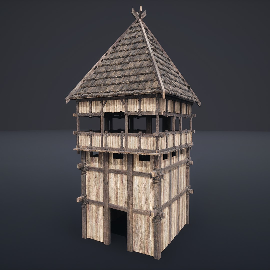 MEDIEVAL WATCHTOWER TOWER FORT FORTRESS CASTLE WALLS NEXTGEN AAA Model ...