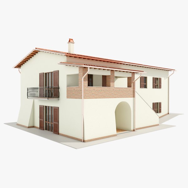 Modello Di Casa 3d Vista Del Modello 3d Della Casa | Immagine Generata