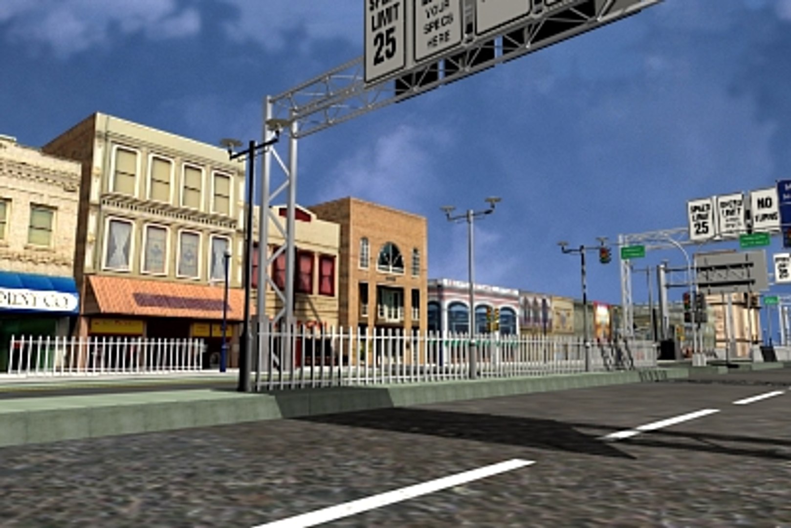 Street Buildings 3d Model