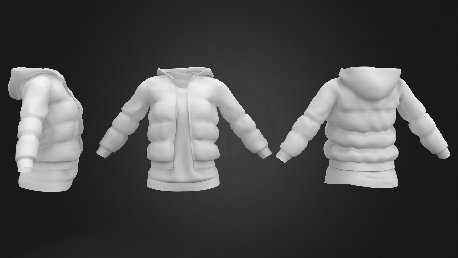 3D Padded Jacket With Pullover - TurboSquid 1806106