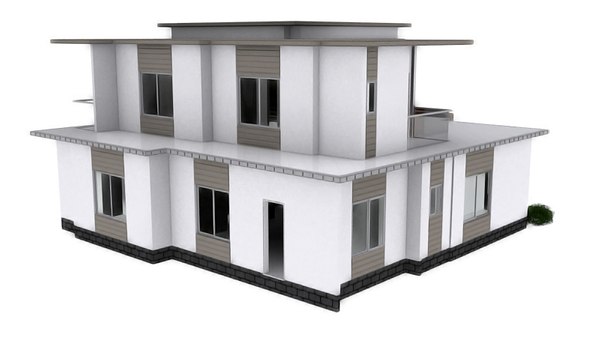 3d model 2 story house