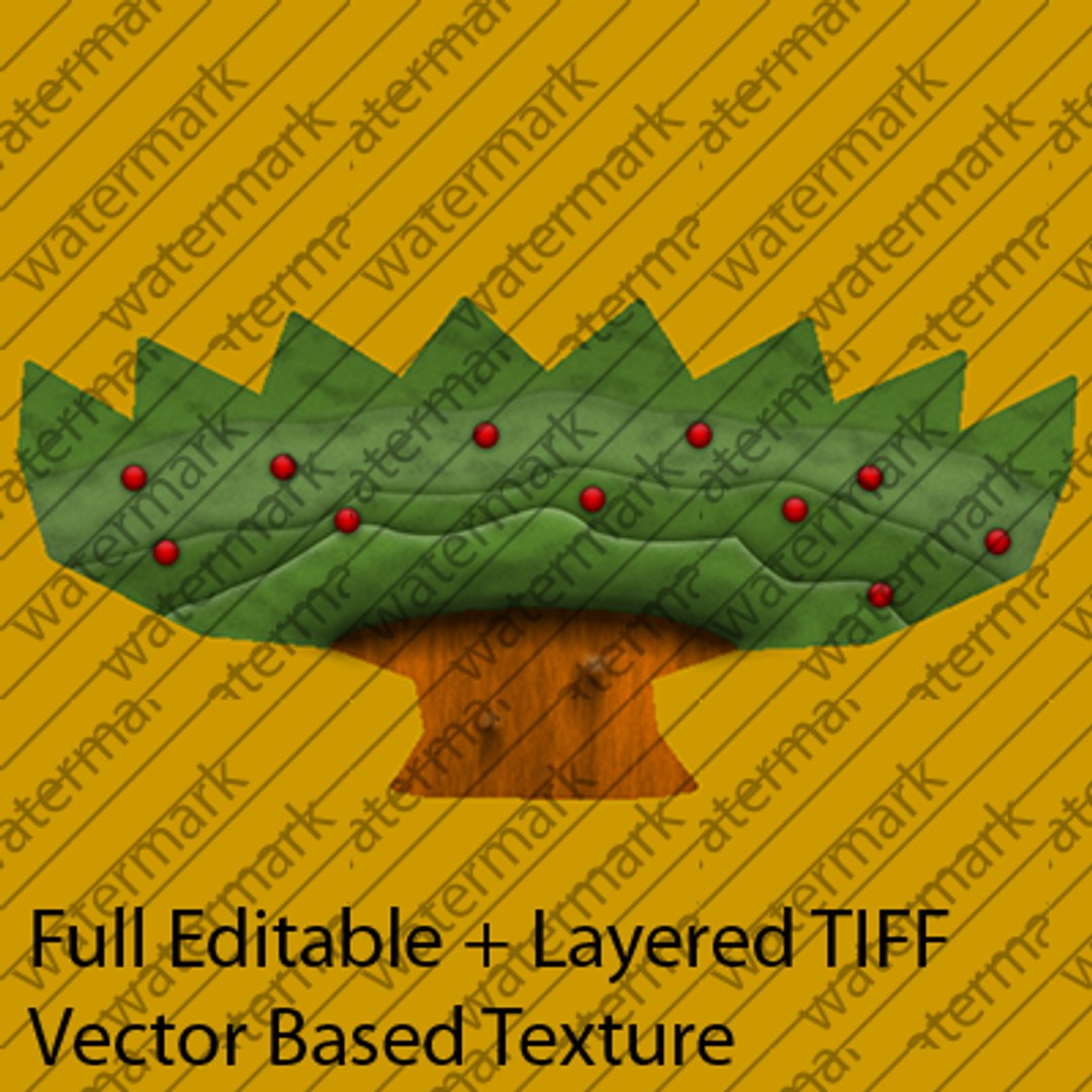 3d cartoon apple tree