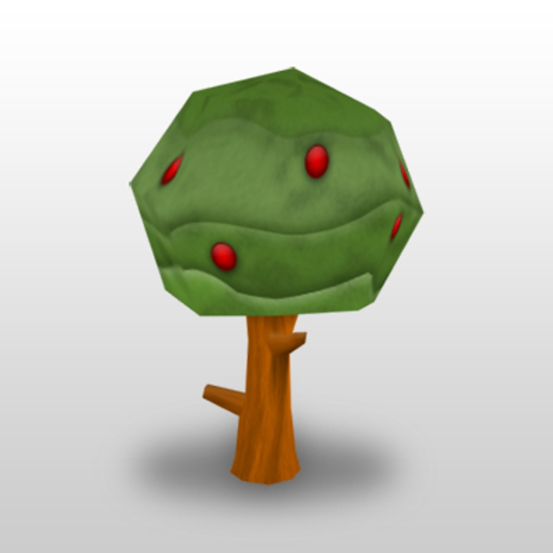 3d cartoon apple tree