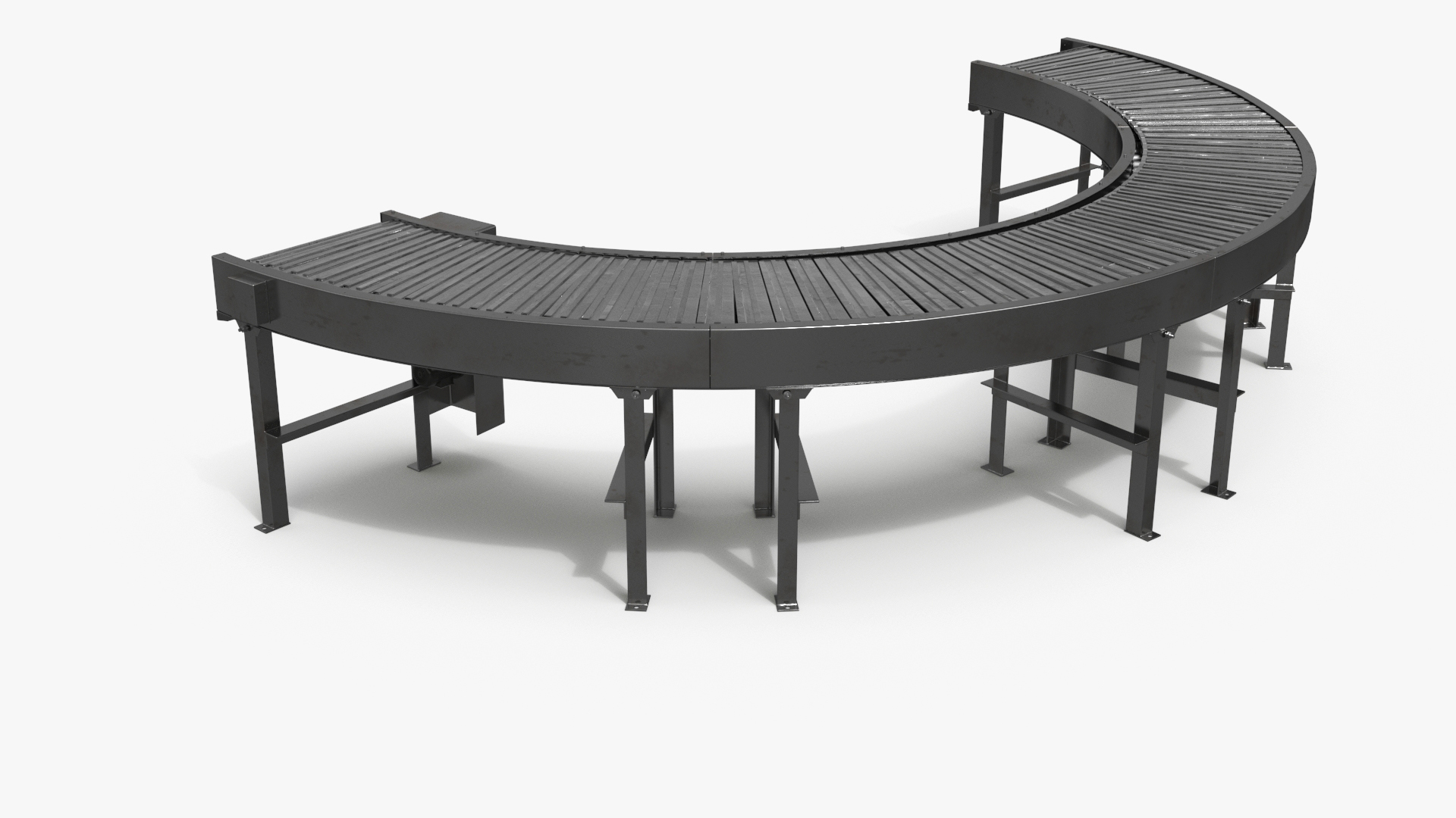 Extended Roller Conveyor Curve With Steel Rollers 3D Model - TurboSquid ...