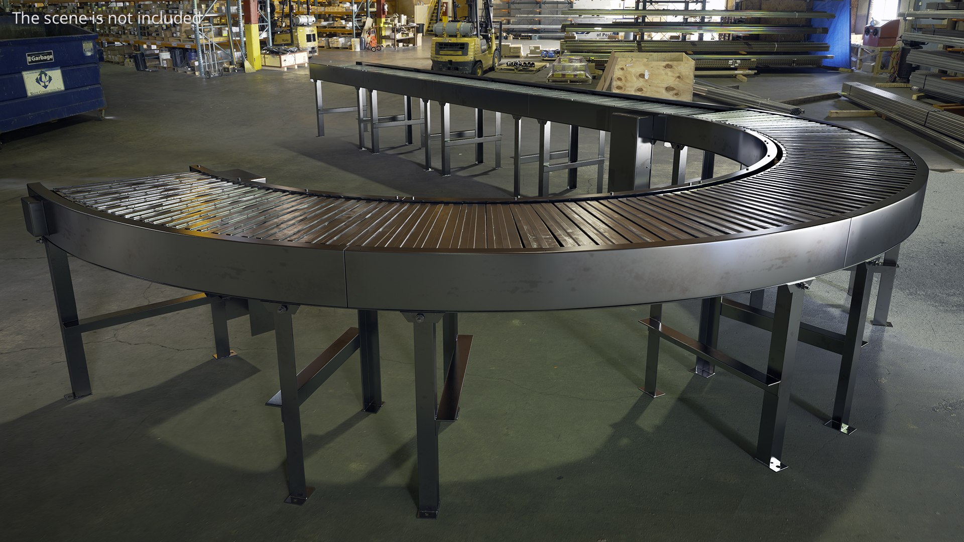 Extended Roller Conveyor Curve With Steel Rollers 3D Model - TurboSquid ...