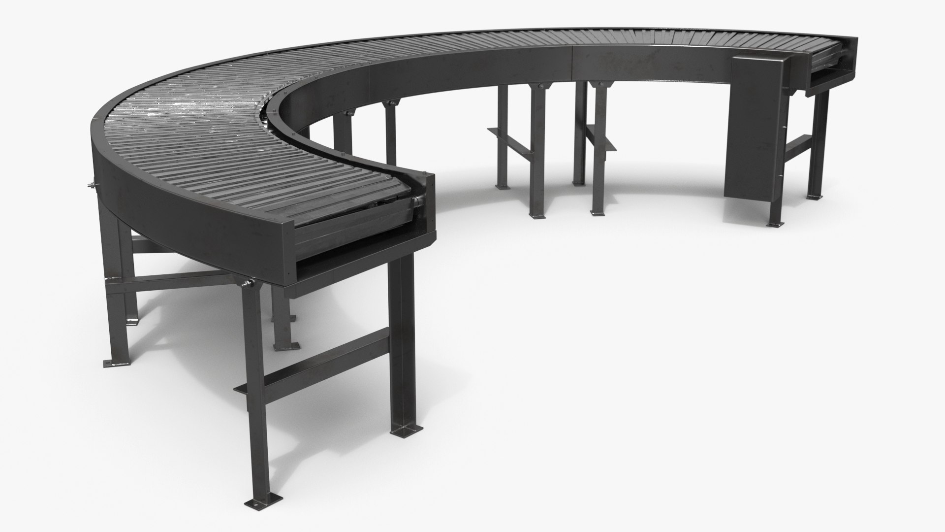 Extended Roller Conveyor Curve With Steel Rollers 3D Model - TurboSquid ...