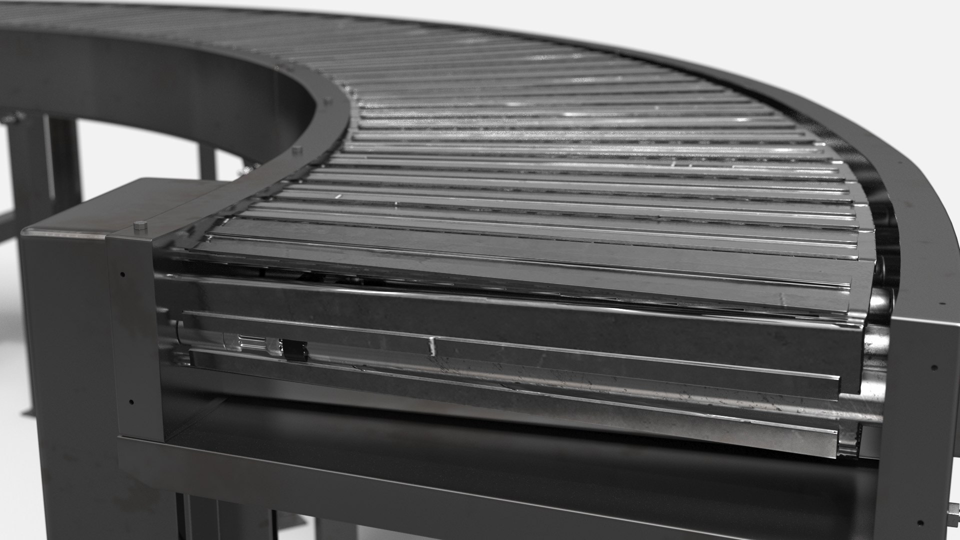 Extended Roller Conveyor Curve With Steel Rollers 3D Model - TurboSquid ...