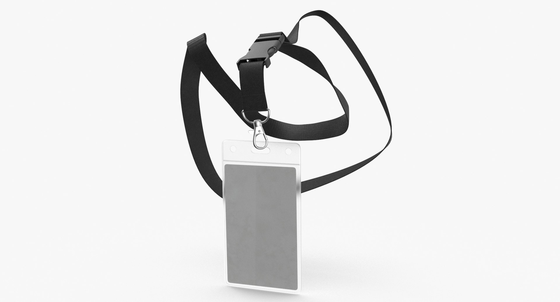 3D Model ID Badge Type 01 Basic Poses Horizontal And Vertical Blank Or ...