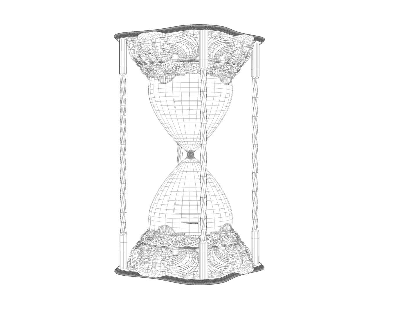 3D Sand Timer Hour Glass Antique Model - TurboSquid 2325525