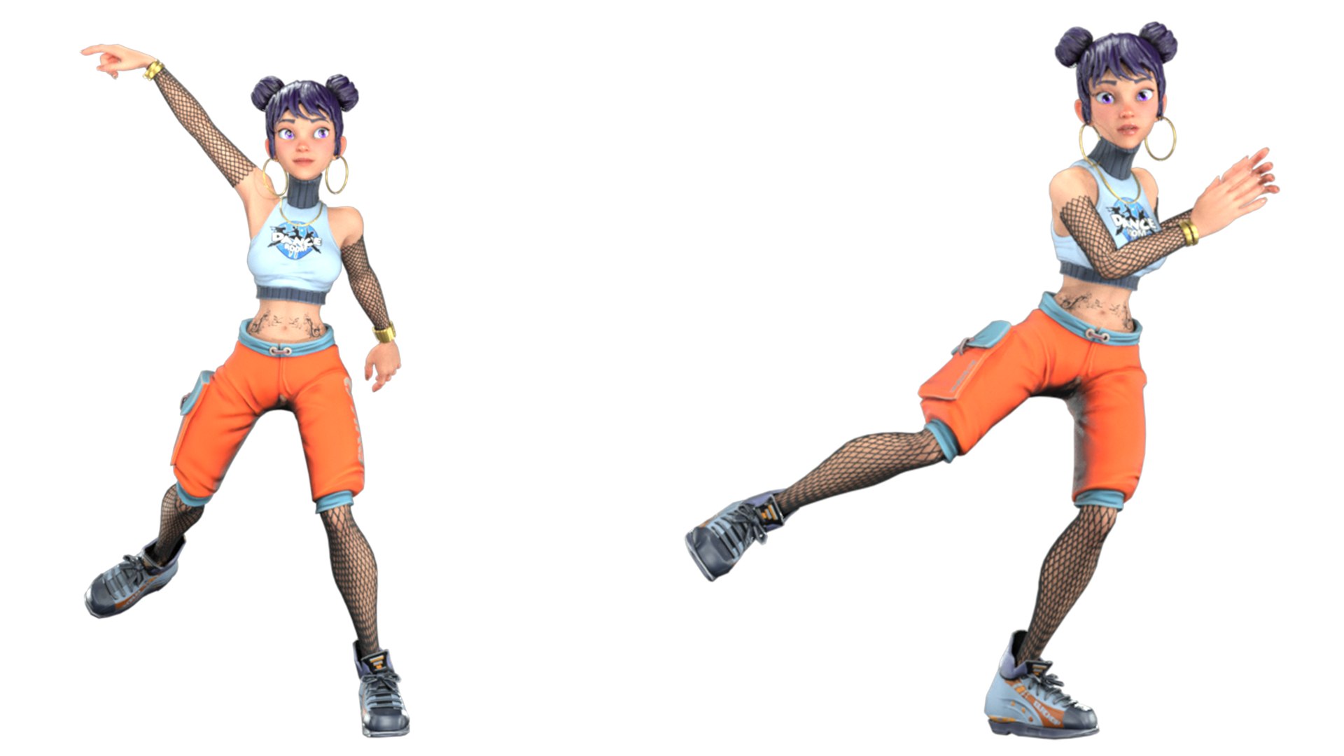 3D Model Cartoon Rigged Cute Dancer Girl Character 3D Model ...