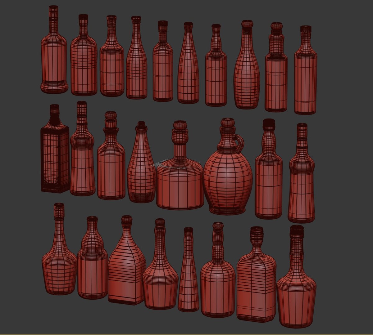Bottles alcohol 3D model - TurboSquid 1445344
