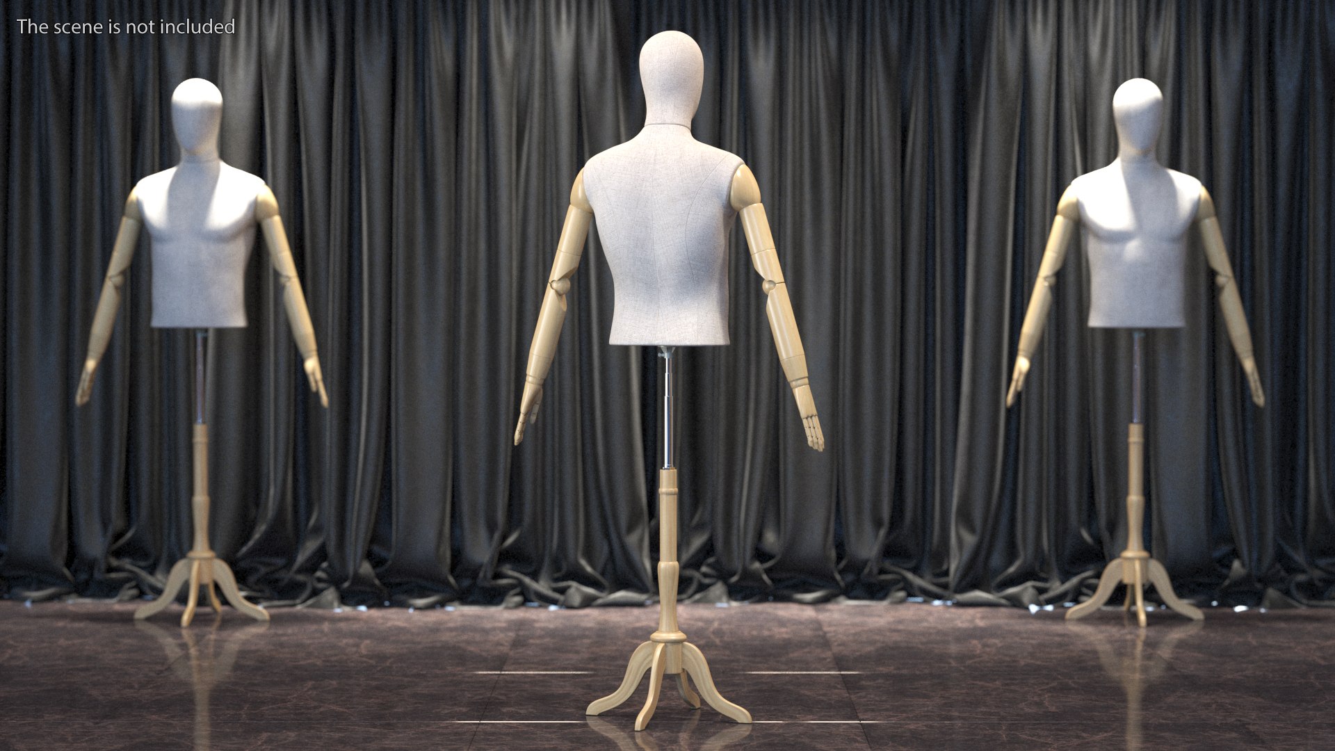 3D Male Flexible Half Body Mannequin Torso With Wooden Base Rigged ...
