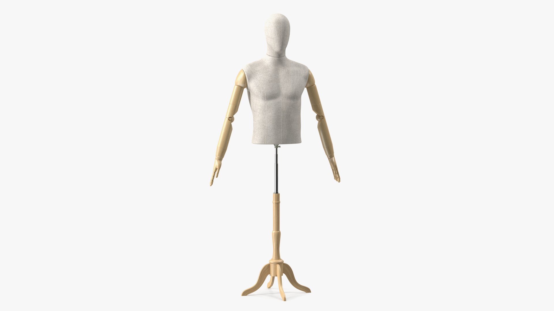 3D Male Flexible Half Body Mannequin Torso with Wooden Base Rigged ...