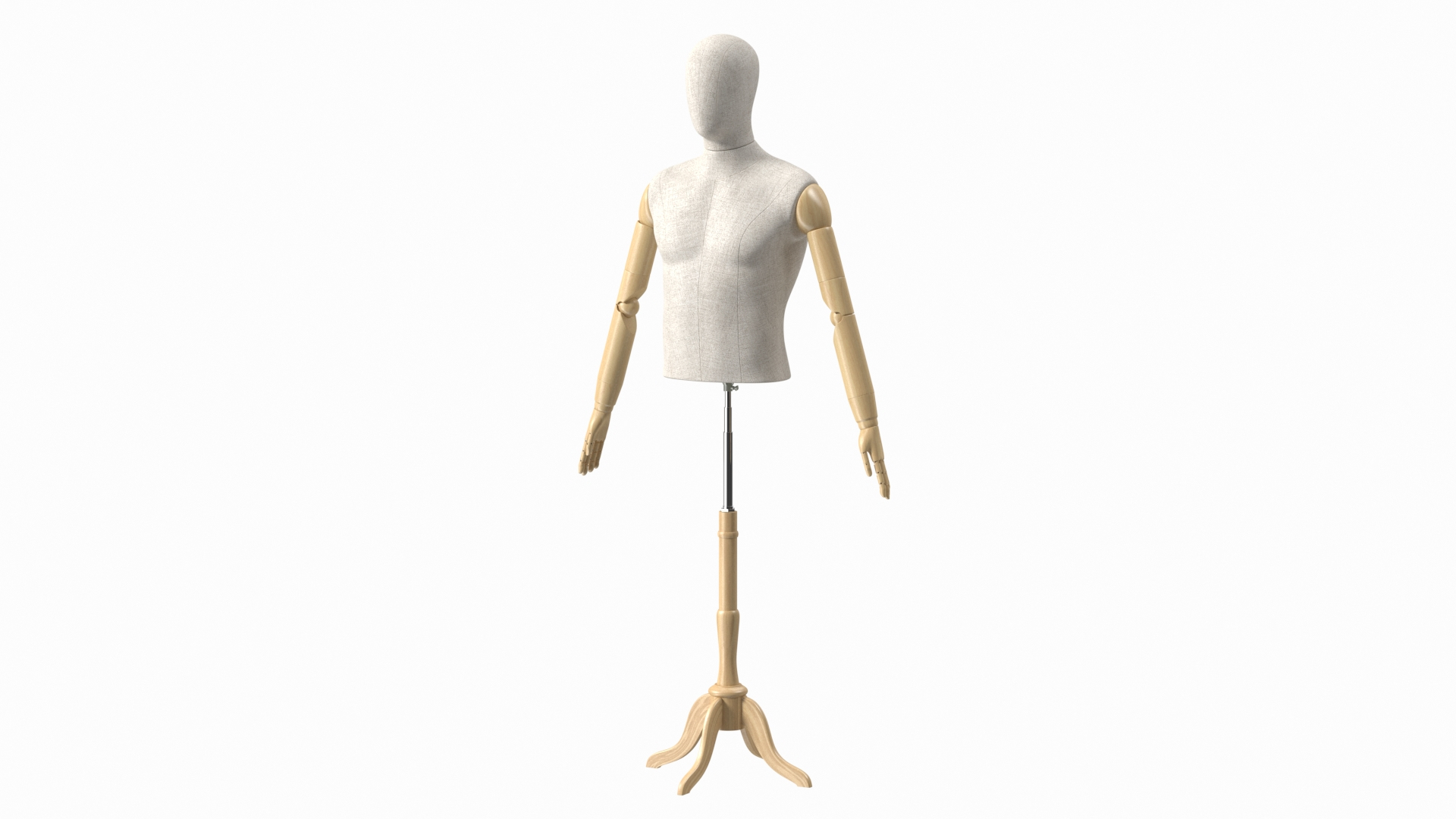 3D Male Flexible Half Body Mannequin Torso With Wooden Base Rigged ...