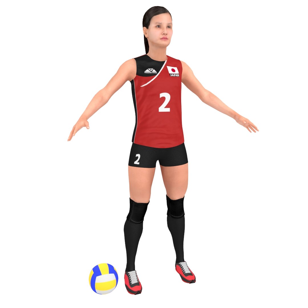 3D female volleyball player ball - TurboSquid 1307829